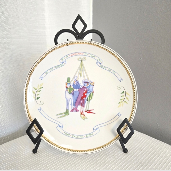 Department 56 | Accents | Depat 56 Four Calling Birds Plate Brewster 2 ...